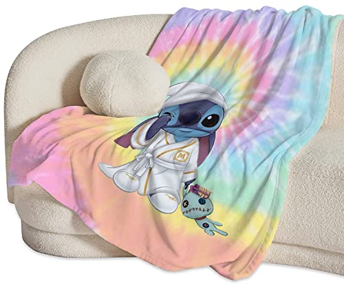 Stitch Blanket Stitch Gifts for Girls Stitch Throw Blanket for Kids Women Adults Cartoon Flannel Fleece Blankets for Couch Bed Sofa 40"x50"