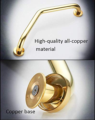 CRODY Bath Wall Attachment Handrails Grab Bar Rails Wall Mounted Brass Grab Bar,Safety Anti-Slip Rust Banisters Towel Rack,Bathtub Bathroom Shower Non-Slip Aids Safety Support Rail,Elderly Disabled Ha