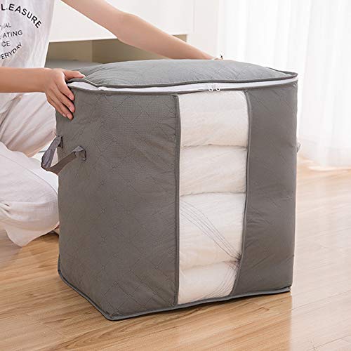 LucaSng Large Capacity Non-Woven Fabric Storage Bag, Cotton Quilt Storage Bag for Clothing Sorting (One Size,GN)