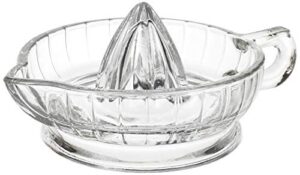 hic citrus juicer reamer with handle and pour spout, heavyweight glass