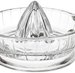 HIC Citrus Juicer Reamer with Handle and Pour Spout, Heavyweight Glass