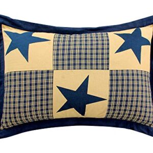 Better Trends Star Collection in Printed Americana Design 100% Cotton, Full/Double Bedspread Set, Blue Gold