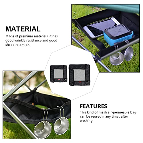 BESPORTBLE 2Pcs Outdoor Storage Bags Table Organizing Mesh Bags Storage Containers Camping Accessories