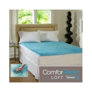 beautyrest 3-inch sculpted gel memory foam mattress topper queen by comforpedic loft