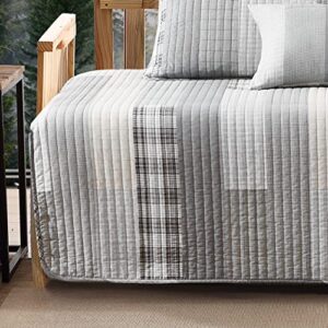 Eddie Bauer- Daybed Set, 4 Piece Cotton Bedding Set, All Season Lodge Home Décor (Fairview Grey, Daybed)