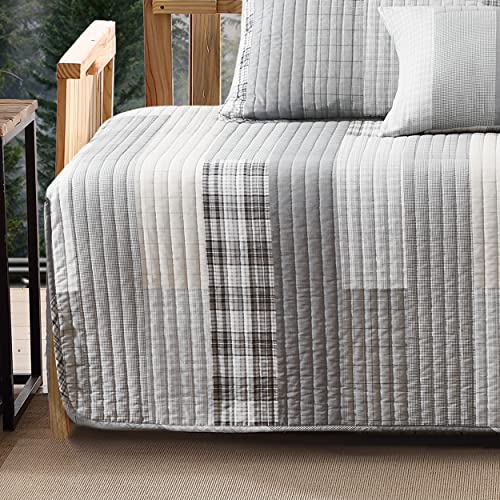 Eddie Bauer- Daybed Set, 4 Piece Cotton Bedding Set, All Season Lodge Home Décor (Fairview Grey, Daybed)