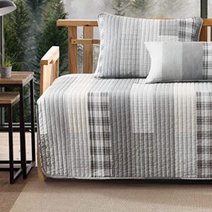 Eddie Bauer- Daybed Set, 4 Piece Cotton Bedding Set, All Season Lodge Home Décor (Fairview Grey, Daybed)