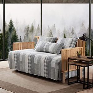 Eddie Bauer- Daybed Set, 4 Piece Cotton Bedding Set, All Season Lodge Home Décor (Fairview Grey, Daybed)