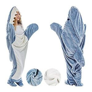 shark blanket super soft cozy flannel hoodie shark sleeping bag shark tail wearable fleece throw blanket for adult 2023 new