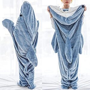 Shark Blanket Super Soft Cozy Flannel Hoodie Shark Sleeping Bag Shark Tail Wearable Fleece Throw Blanket for Adult 2023 New