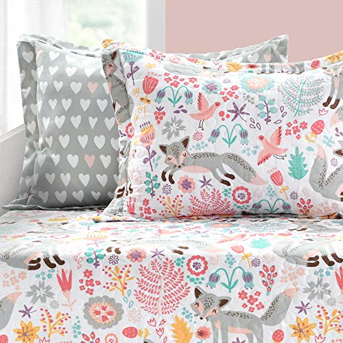 Lush Decor Pixie Fox 6 Piece Daybed Cover Set, Gray & Pink, 39"x75"