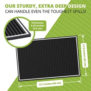 Bar Mat Counter Top - 17.7 x 11.8 inch, Black Waterproof, Non-Slip, Non-Toxic, Heavy Duty Rubber, Easy to Clean, Perfect for Bars & Restaurants, Premium Quality - Knot and Style (Premium)