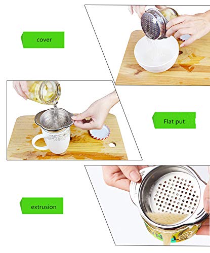 Stainless Steel Food Tin Strainer, Can Press Strainer, Best for Canned Tuna