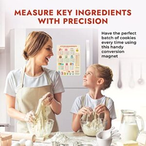 Kitchen Conversion Chart Magnet for Easier Cooking & Baking - Accurate Baking Conversion Chart - Metric System Conversion Chart for Cooking - Cooking Temperature Chart for Professional & Home Chefs