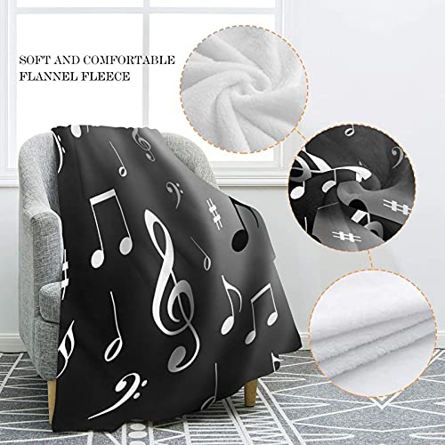 Anneunique Abstract Music Notes Throw Blanket Custom Blankets with Name Personalized Throw Fleece Blanket Tapestry for Souvenirs or Gifts 50x60inch