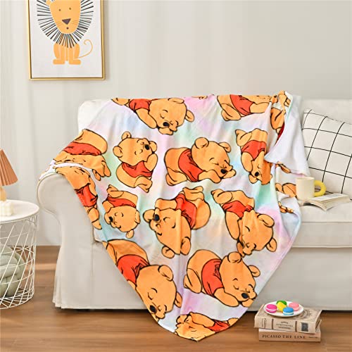 Yotsuba Nakano Cute Bear Snuggly Blanket, Flannel Blanket Fluffy Cozy Fuzzy Throws Non-Shedding for Nap Bed Sofa Couch Home Decor 60 X 50 in