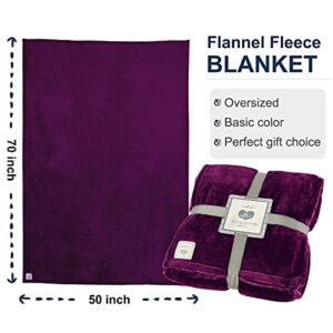 Hallmark Purple Throw Blankets for Girls Women, Soft Warm Flannel Fleece Blankets Throw for Couch Sofa, 70''x50''