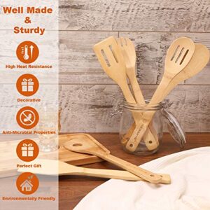 Wooden Spoons for Cooking - Kitchen Utensils Set 6 pcs Bamboo Wooden Spoons & Spatula Cooking Utensils