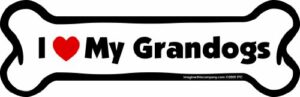 car magnet-bone-i love my grandogs- 2" x 7"