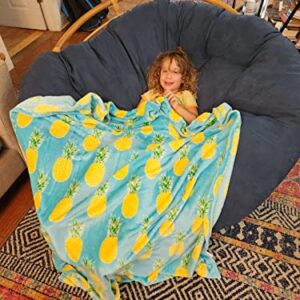 Summertime Whimsy Plush Fleece Throw Blanket (50" x 60") - Pineapple