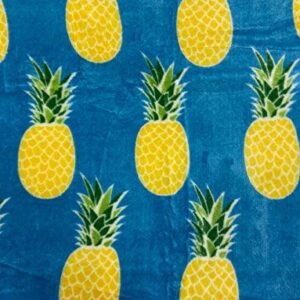 Summertime Whimsy Plush Fleece Throw Blanket (50" x 60") - Pineapple