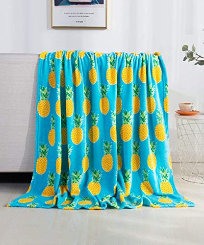 Summertime Whimsy Plush Fleece Throw Blanket (50" x 60") - Pineapple