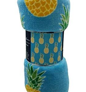 Summertime Whimsy Plush Fleece Throw Blanket (50" x 60") - Pineapple