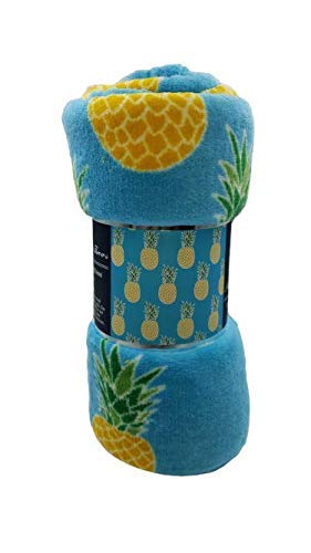 Summertime Whimsy Plush Fleece Throw Blanket (50" x 60") - Pineapple