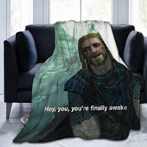 Skyrim You're Finally Awake Blanket Soft Warm Throw Blankets 60"x50" for Bedroom Couch Travelling