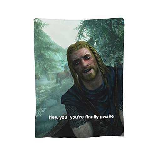 Skyrim You're Finally Awake Blanket Soft Warm Throw Blankets 60"x50" for Bedroom Couch Travelling