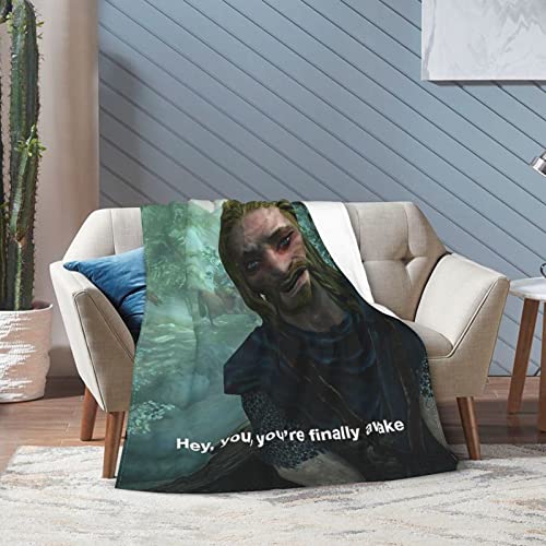 Skyrim You're Finally Awake Blanket Soft Warm Throw Blankets 60"x50" for Bedroom Couch Travelling