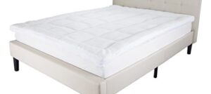 bluestone reversible down alternative topper with sherpa-queen, white