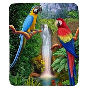 cafepress macaw tropical parrots sherpa fleece throw blanket