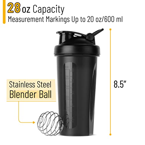 Mr. Pen- Shaker Bottles for Protein Mixes, 28 oz, Shaker Bottle with Wire Whisk Ball, Protein Shaker Bottle, Shaker Cup, Protein Shaker, Protein Shake Bottle, Bottle Shaker, Shake Bottle