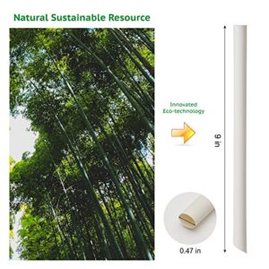 Biodegradable Smoothie Boba Straws made of Bamboo Fiber | 100 Pcs 9'' Jumbo Eco-Friendly Compostable Straws | for Hot & Cold Drinks