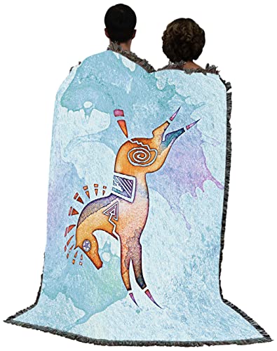 Pure Country Weavers Painted Pony Blanket by Laurie Prindle - Animal Spirit Totems Gift Tapestry Throw Woven from Cotton - Made in The USA (72x54)