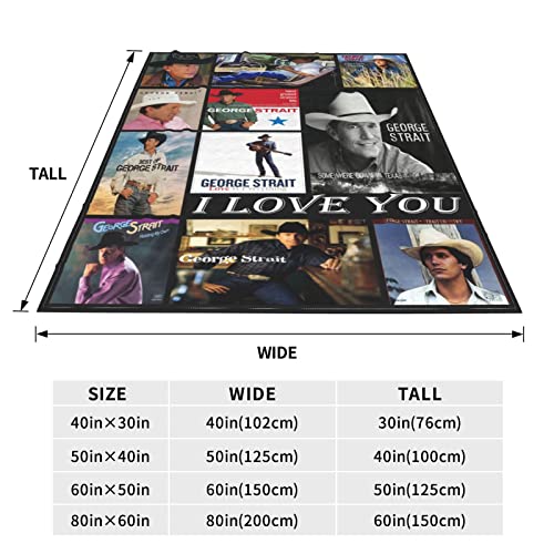 PaulSLazarus George or Strait Warm Flannel Blanket Fleece Blanket Plush Throw Home Decoration Blanket 60"x50" Black