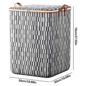 TOUMENY Clothes Storage Bag, Closet Organizer, Portable Storage Bag, Winter Quilt Organizer