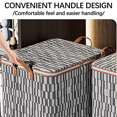 TOUMENY Clothes Storage Bag, Closet Organizer, Portable Storage Bag, Winter Quilt Organizer