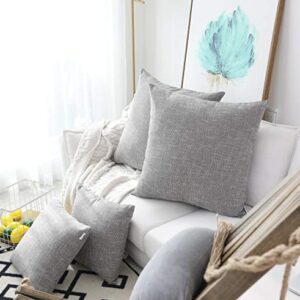 Kevin Textile 2 Pack Decorative Linen Throw Pillow Covers, Outdoor Pillows Cover Large Cushion Case for Couch/Chair, 24 x 24 inches, 61cm, Grey