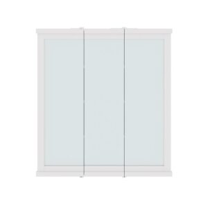 DHP Otum Bathroom 3 Door Mirrored Medicine Cabinet and Organizer, Surface Mount Wall Storage, White