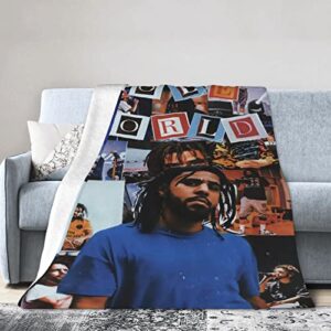 danajlessard flannel blanket j rapper cole funny throws blanket women men lightweight super soft fleece air conditioning blankets for all season 60"x50"