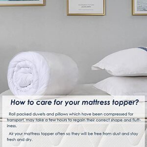 Kipswiza Twin Mattress Topper, Extra Thick Cooling Mattress Pad Cover, Soft & Breathable 4 Inch Memory Foam Mattress Topper with 8-21 Inch Deep Elastic Pocket, White