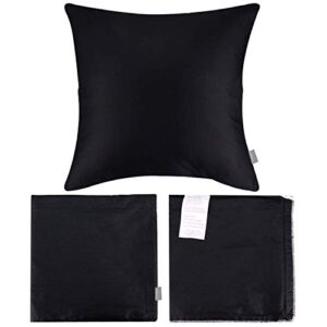 4-Pack 100% Cotton Comfortable Solid Decorative Throw Pillow Case,Thmyo Square Cushion Cover Pillowcase Sublimation Blank Pillow Covers Christmas DIY Throw Pillowcase for Sofa(18x18inch/45x45cm,Black)