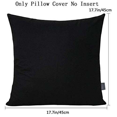 4-Pack 100% Cotton Comfortable Solid Decorative Throw Pillow Case,Thmyo Square Cushion Cover Pillowcase Sublimation Blank Pillow Covers Christmas DIY Throw Pillowcase for Sofa(18x18inch/45x45cm,Black)