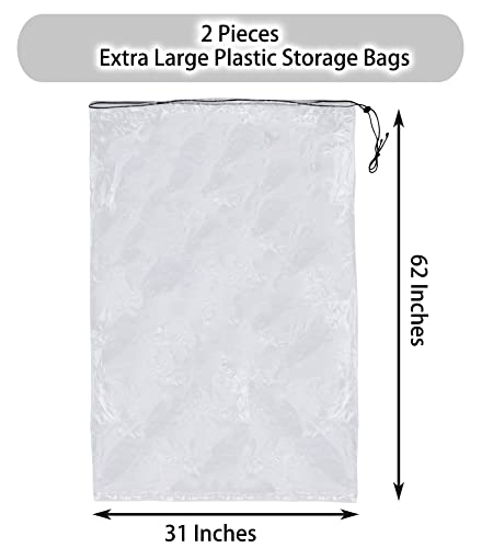 Dust Cover Big Plastic Drawstring Bags Multi-Purpose for Storage and Keeping Golf's Bag Good for Household Organizing Reusable Set of 2