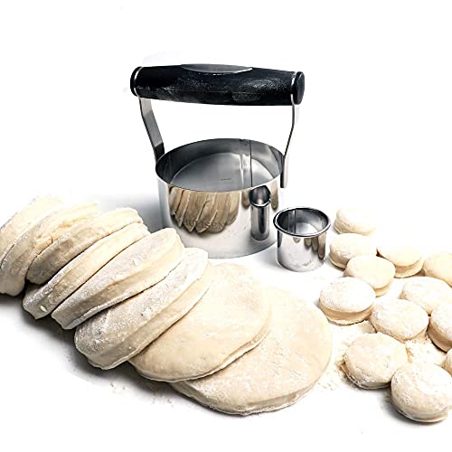 HULISEN 3 inch Biscuit Cutter, Stainless Steel Round Cookies Cutter with Soft Grip Handle, Gift Package