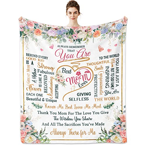 HCDER Mom Gifts, Gifts for Mom Blanket 60"x50", Mom Gifts for Mother's Day, Birthday Gifts for Mom from Daughter Son, Mother Birthday Gift, Mom Gift Ideas, Mom Gifts for Women, Best Mom Ever Gifts