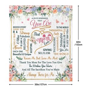 HCDER Mom Gifts, Gifts for Mom Blanket 60"x50", Mom Gifts for Mother's Day, Birthday Gifts for Mom from Daughter Son, Mother Birthday Gift, Mom Gift Ideas, Mom Gifts for Women, Best Mom Ever Gifts