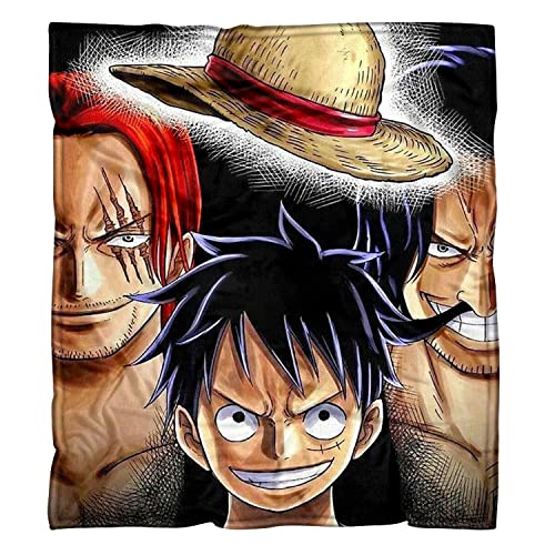 Anime Blanket Luffy Throw Blanket Soft and Fluffy Flannel Blanket Decorate Bedroom Living Rooms Sofa 60"X50"